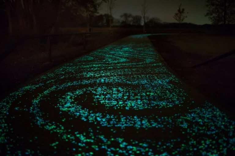Who Needs Streetlights? Glow In The Dark Sidewalks Make Late