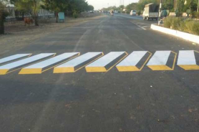 Optical Illusion Zebra Crossings Appear On Indian Roads
