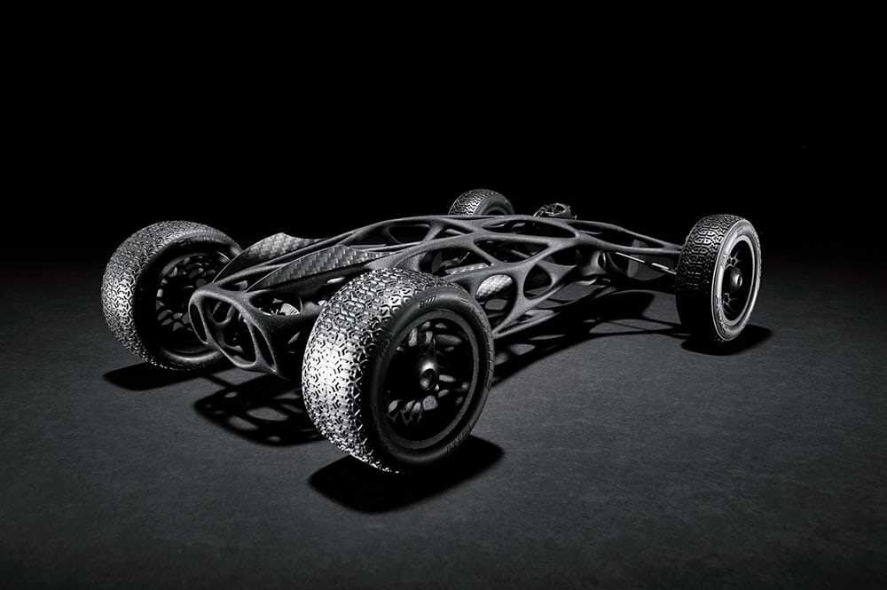 This 3D Printed High-Performance Racecar Is Powered By Rubbe
