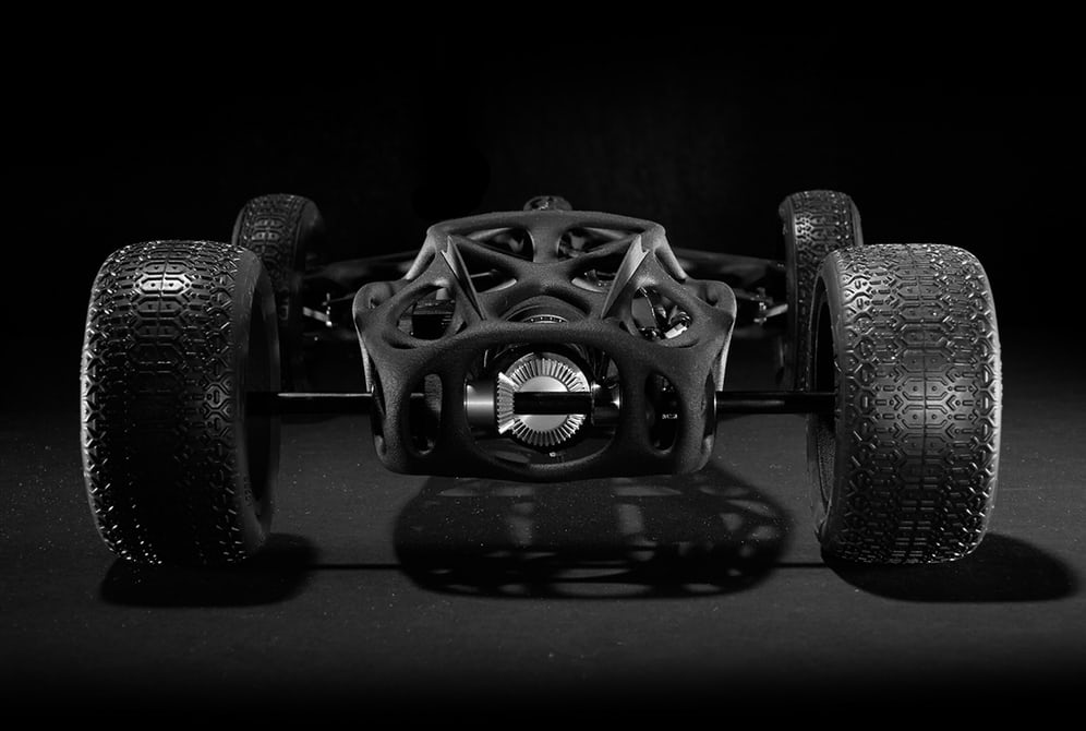 This 3D Printed High-Performance Racecar Is Powered By Rubbe