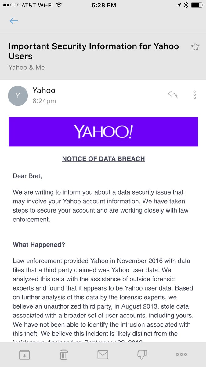 In Another Breach, More Than 1 Billion Yahoo Users' Informat