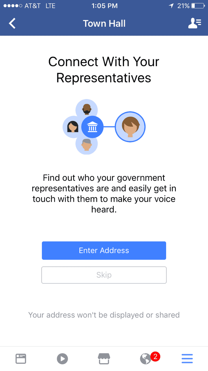 Facebook Officially Launches “Town Hall” For Contacting