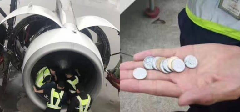 Chinese Woman Throws Coins In Plane Engine For Good Luck And