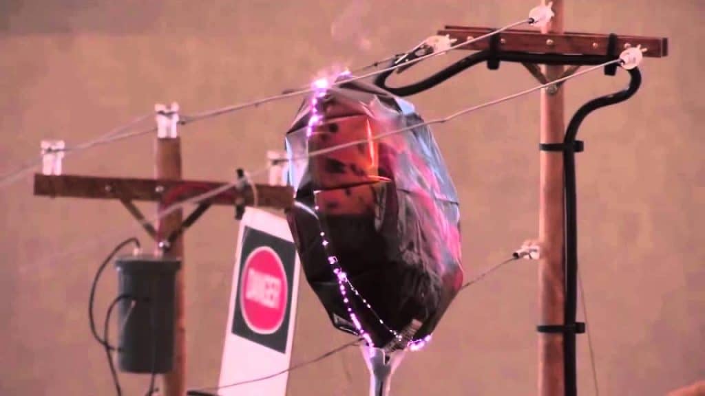 Watch Metallic Birthday Balloons Touch Power Lines And Explo