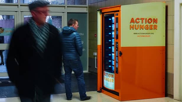 Action Hunger Vending Machine For The Homeless Goes Online I