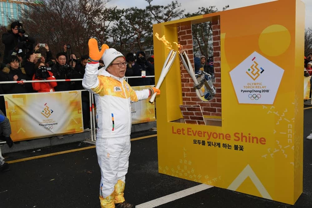 Olympic Torch Carried By A Humanoid Robot In South Korea