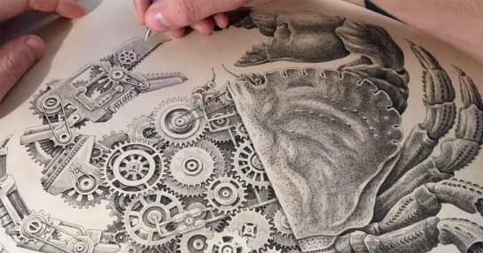 Watch This Man Make Incredibly Detailed Mechanical Drawings
