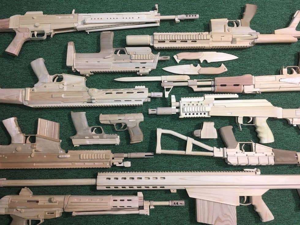 Japanese Artist Creates Realistic Replicas of Firearms Out O
