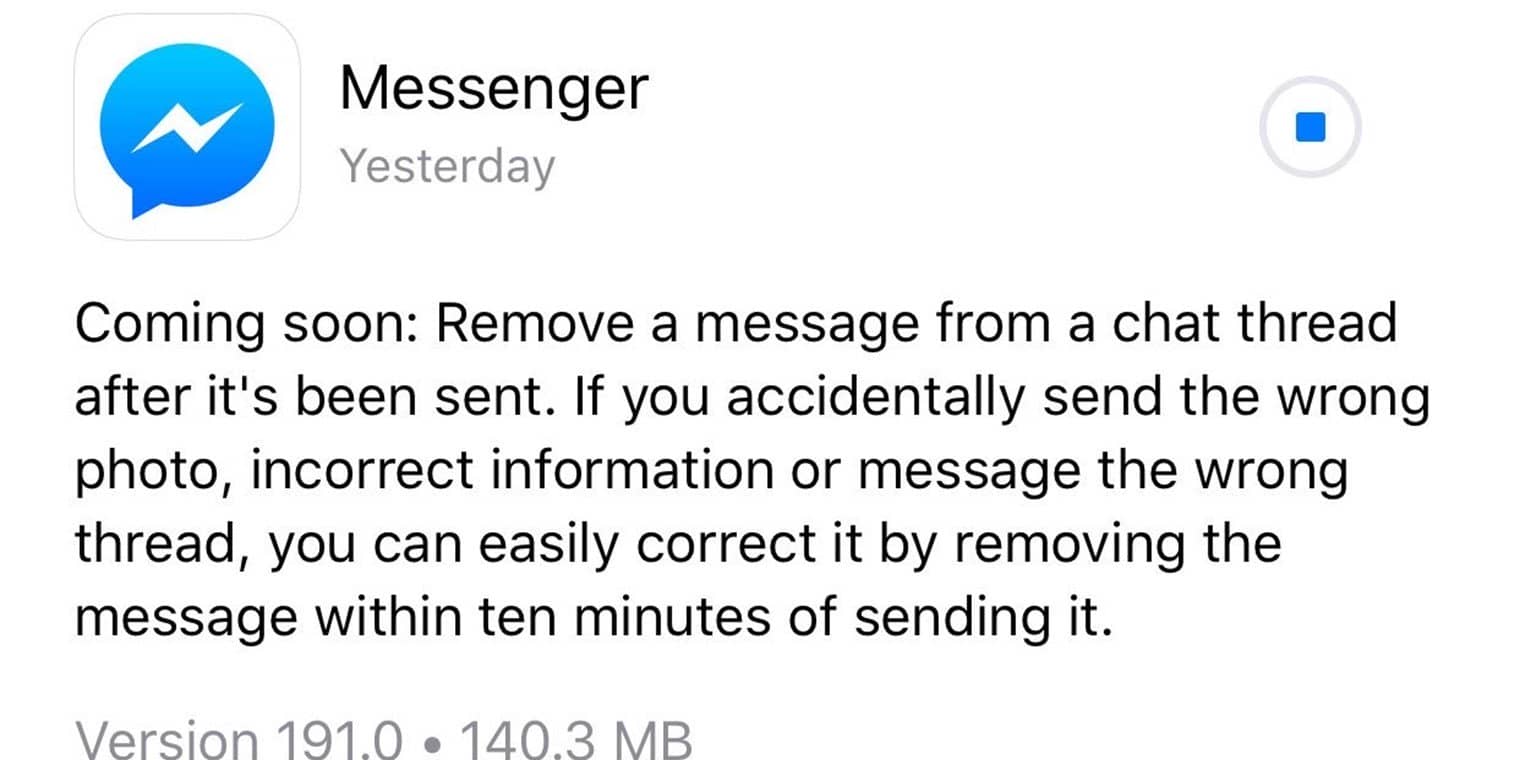 Now You Will Have 10 Minutes To Delete Mistakenly Sent Messa