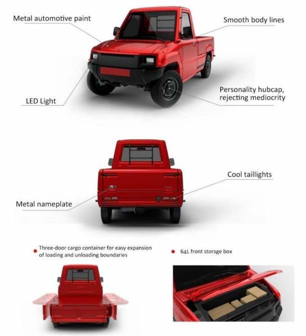 This Mini Electric Pickup Truck With 110 KM Range Costs Only