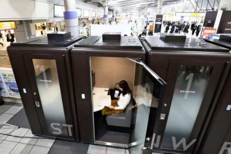 These Telecube Workstations In Japan Are The Size Of A Phonebooth