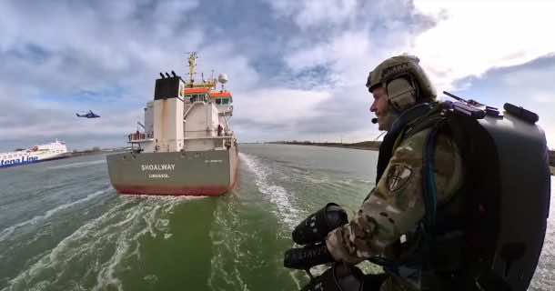 WATCH: Spec Ops Soldier Lands On A Ship Wearing "Gravity Jet