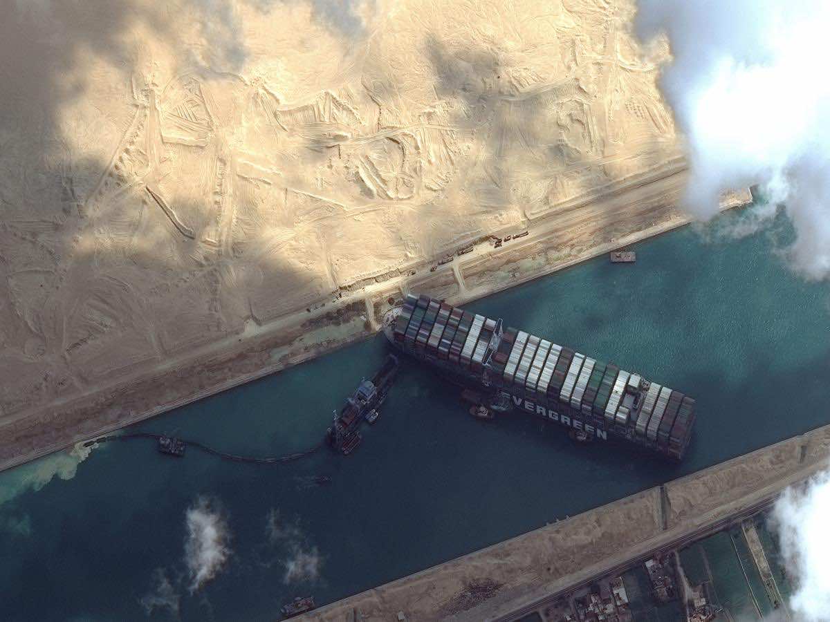 Another Huge Container Ship Got Stuck In The Suez Canal