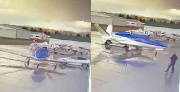 Watch A Tesla On Autopilot Mode Crash Into A Private Jet Wor