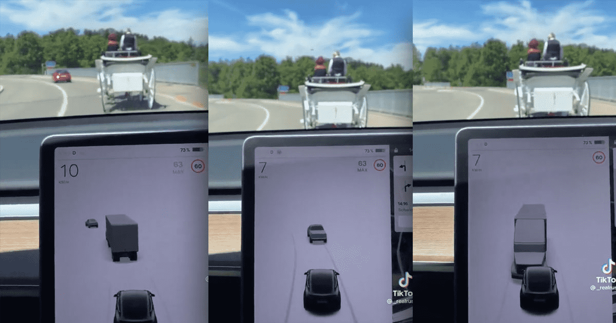 Watch A Tesla Mistake A Horse And Buggy For A Semi Truck