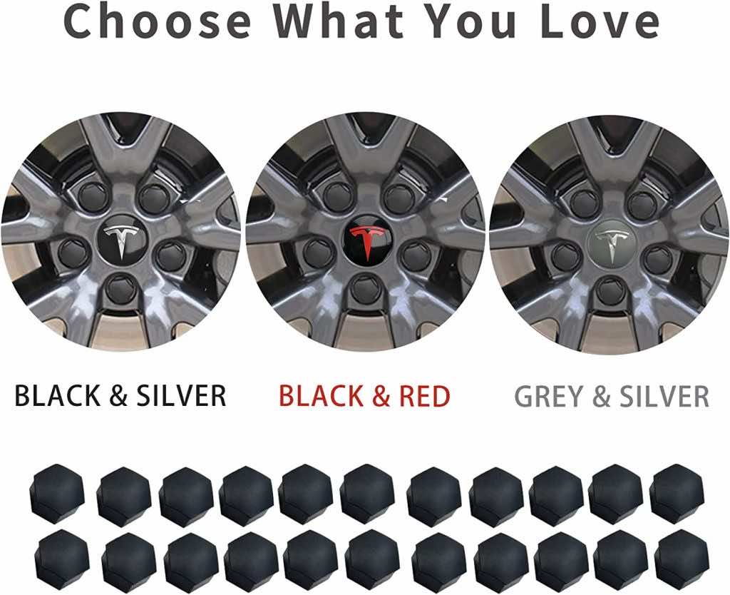 Tesla Wheel Cover Matte Black Wheel Center Hub Cap Kit For Tesla Model ...