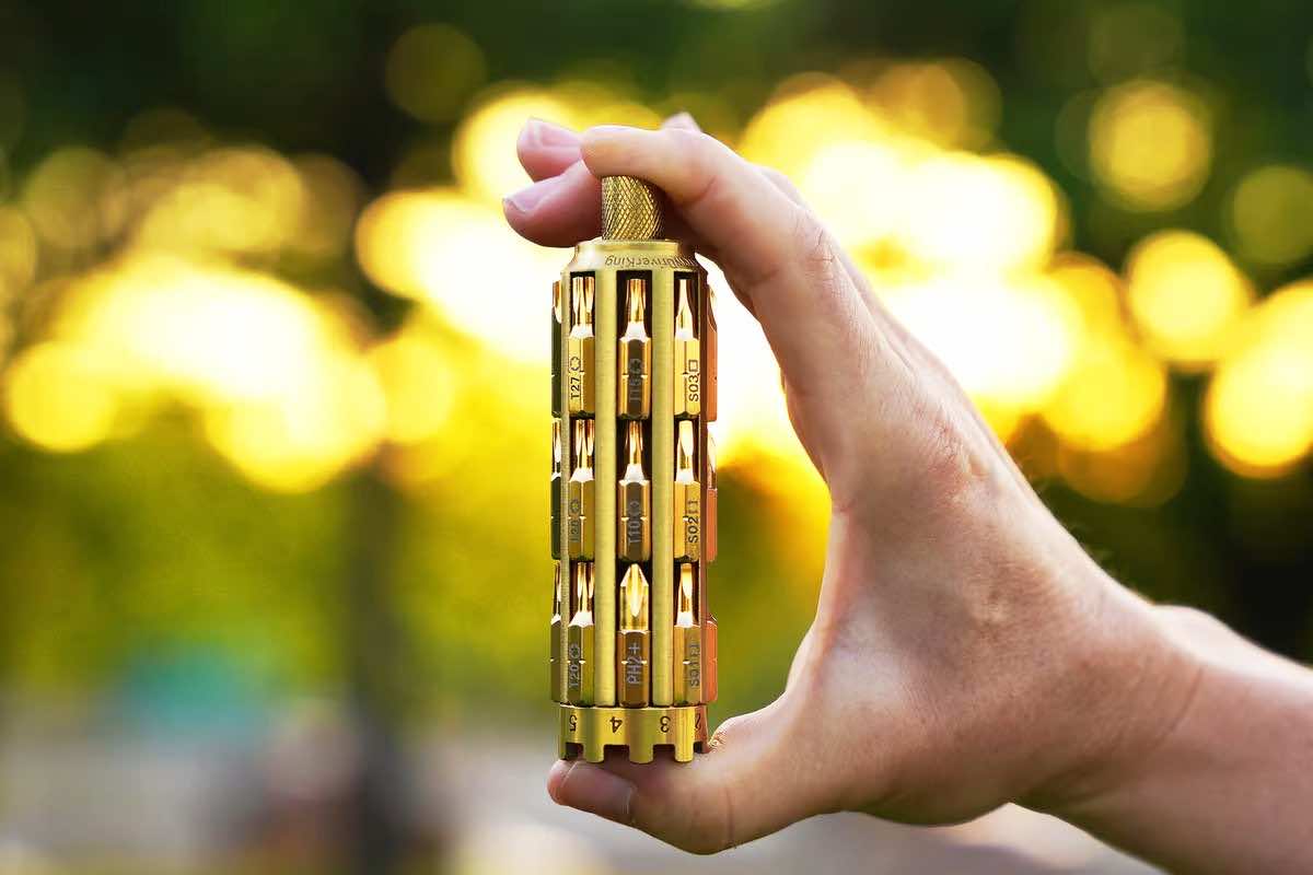 This Gold-Plated Screwdriver Comes With 40 Tools In Its Hand