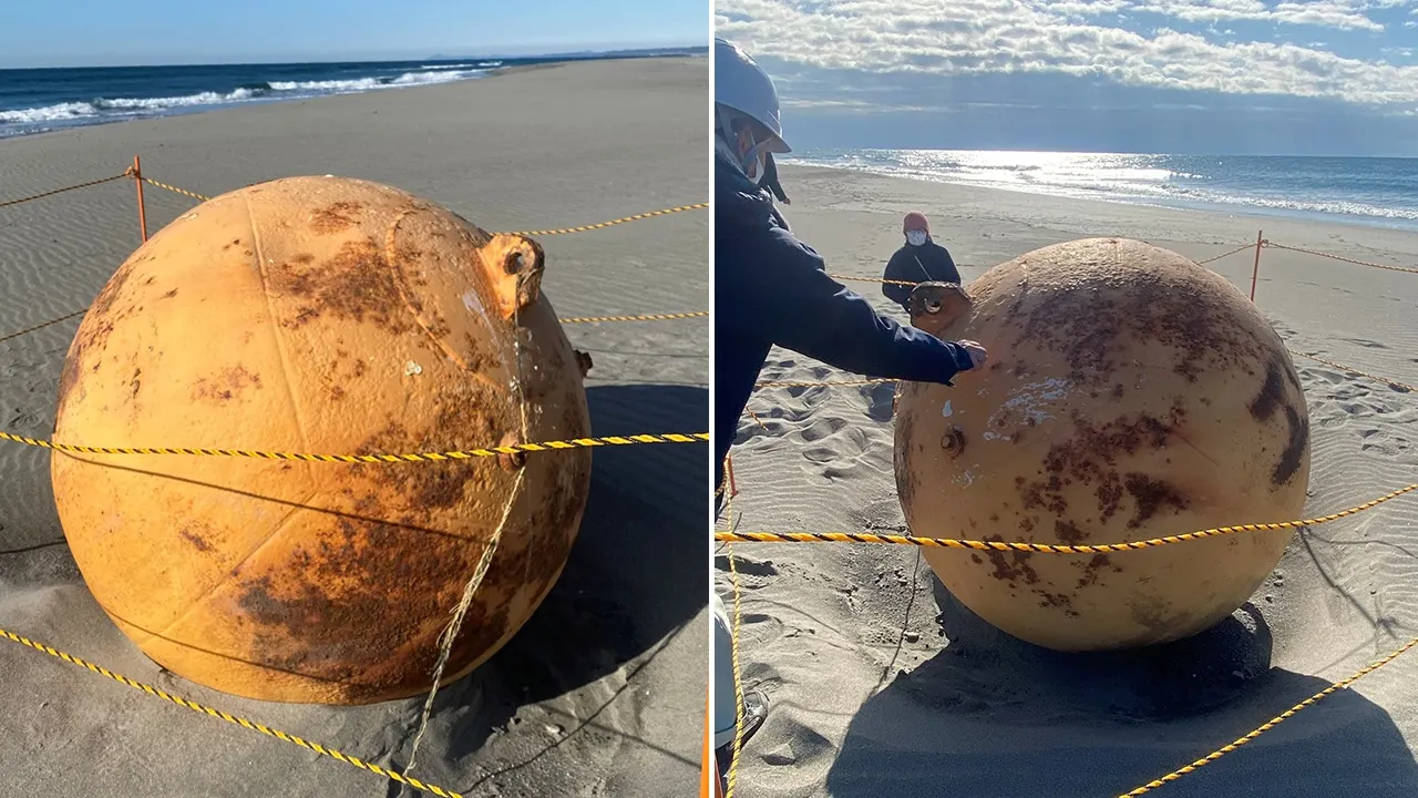 A Huge Metal Sphere Has Washed Up At A Beach In Japan - And