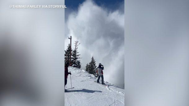Terrifying Video Shows Huge Avalanche Coming Straight Toward