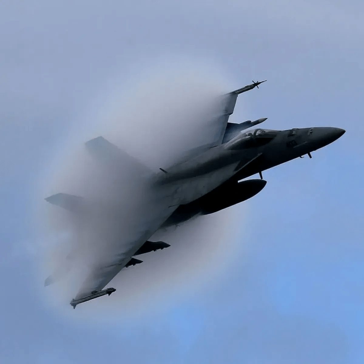 Watch An F-18 Jet Break The Speed Of Sound Before Huge Sonic