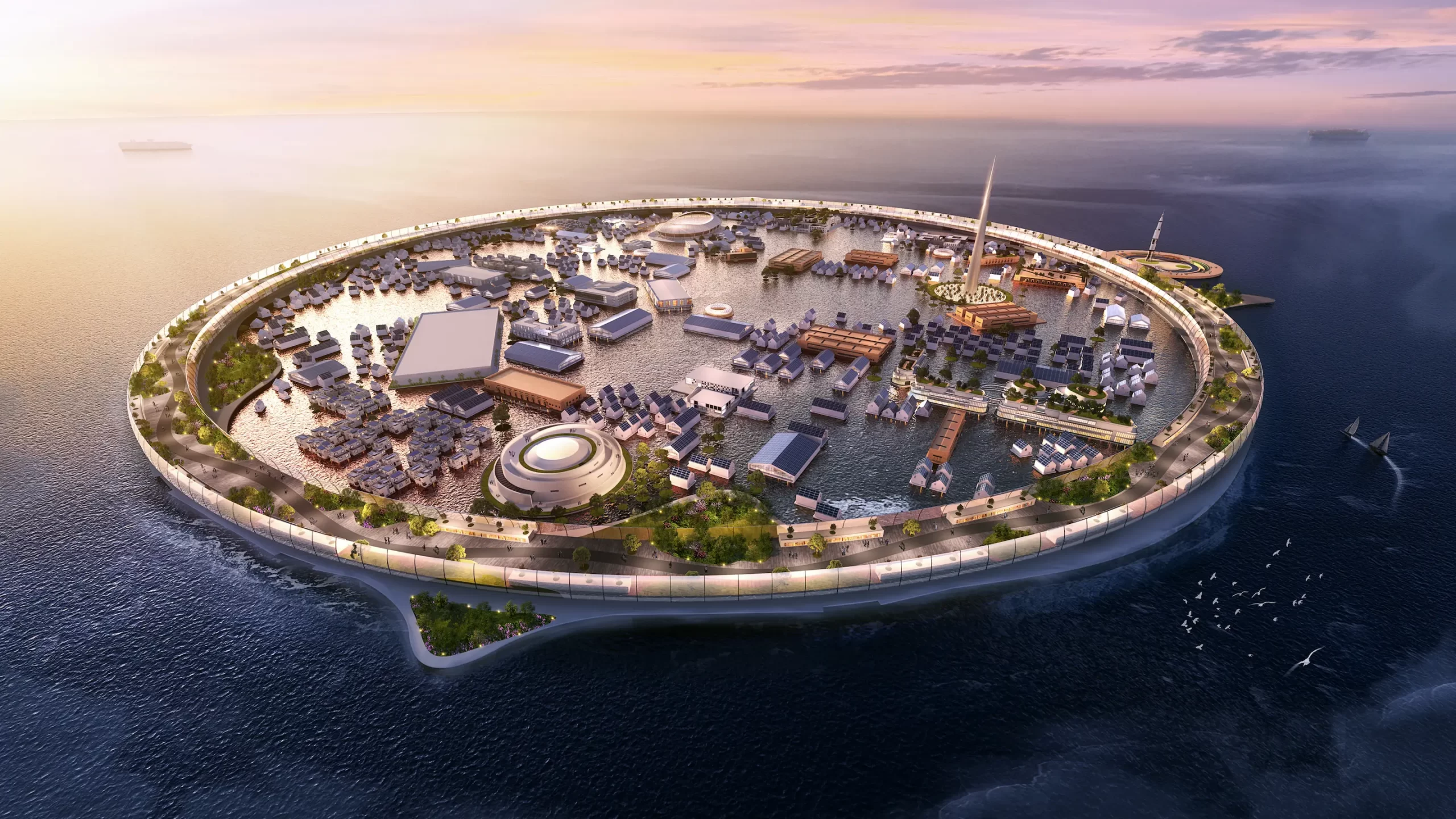 This Huge Self-Sufficient Floating City Could Host 40,000 Pe